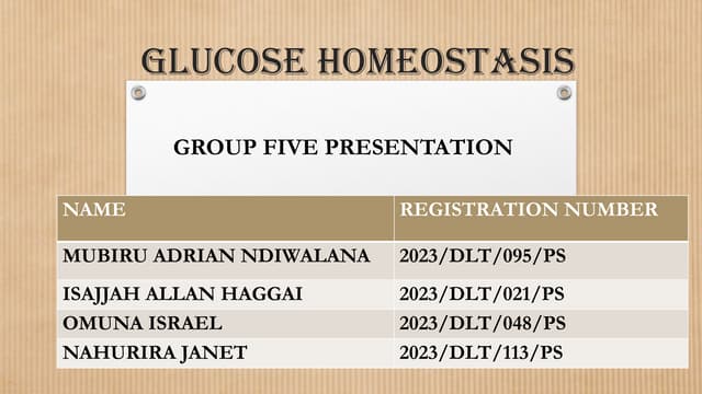 Regulation of blood glucose | PPTX