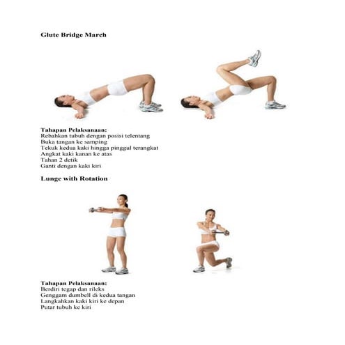 Glute bridge march (cara mengencangkan perut) | DOCX