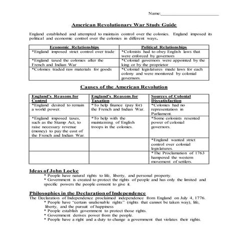 Revolutionstudyguide | PDF