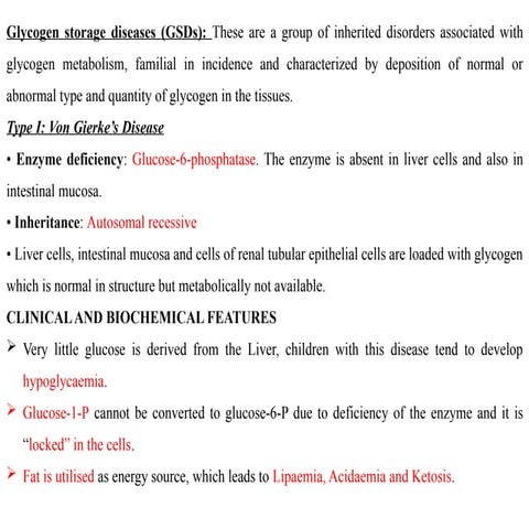 Glycogen Storage diseases - its types with its enzyme defect and its ...