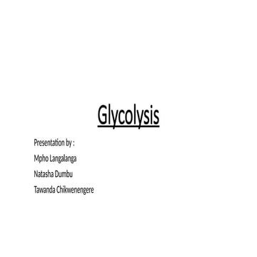 Glycolysis | PPTX