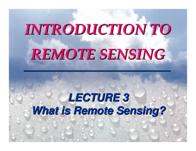 Thermal remote sensing and its applications | PDF