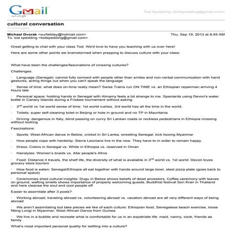 Gmail cultural conversation | PDF