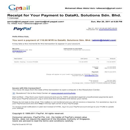 Payment reciept | PDF