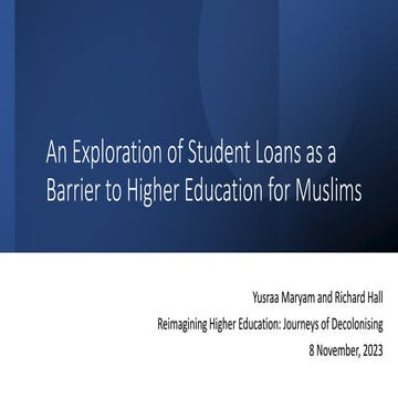 An Exploration of Student Loans as a Barrier to Higher Education for ...