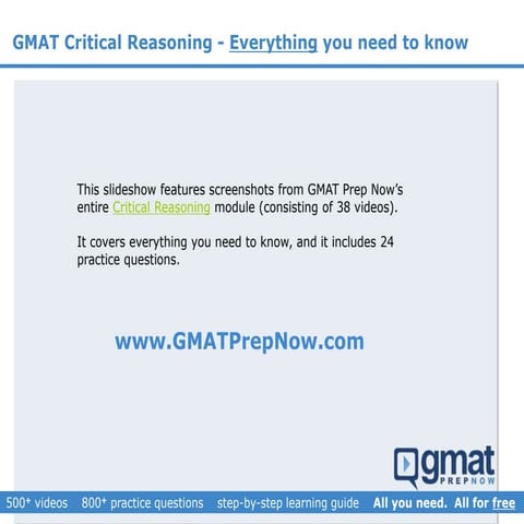 GMAT Critical Reasoning - everything you need to know | PDF