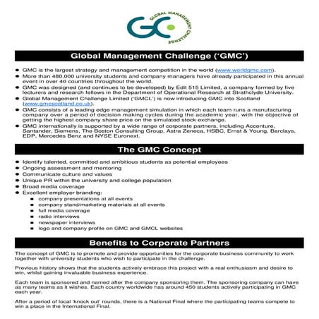 Global Management Challenge in Scotland | PDF