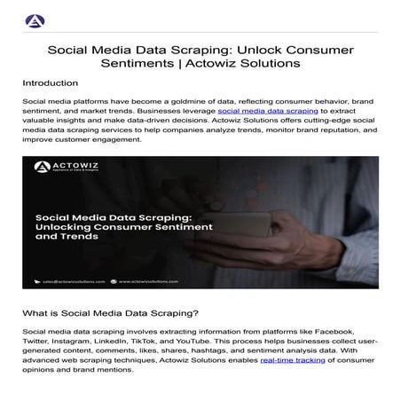 Social Media Data Scraping: Unlock Consumer Sentiments | Actowiz ...