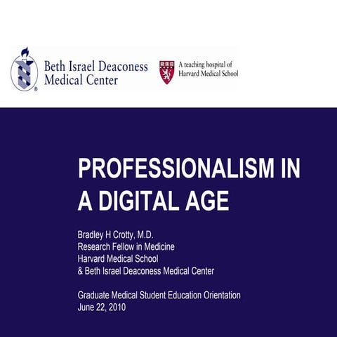 Digital Professionalism for Medical Providers | PPT