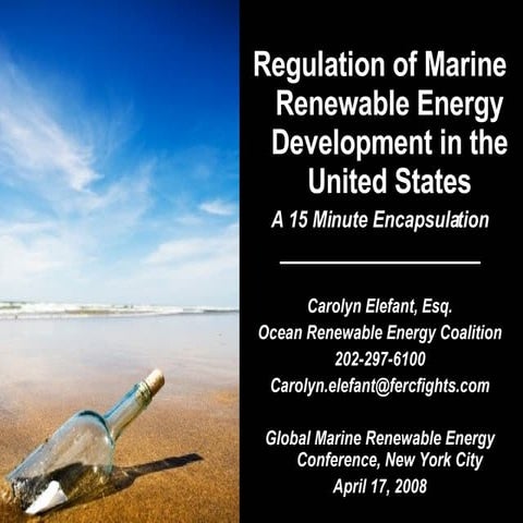 Global Marine Renewable Energy Presentation | PPT
