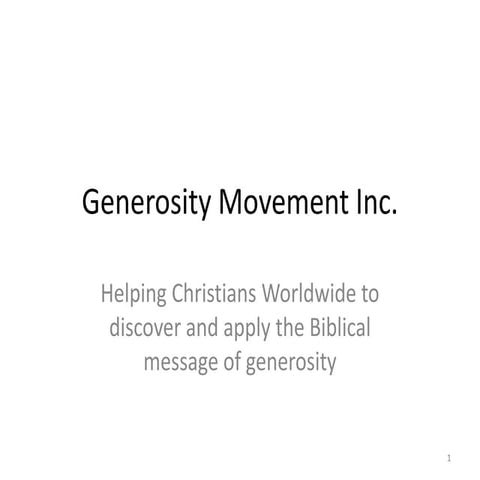 Biblical Generosity | PPT