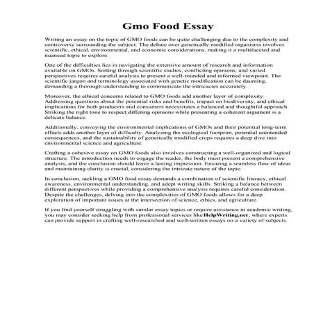 Gmo Food Essay | PDF
