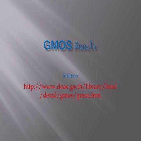 Gm os คืออะไร | PPTX