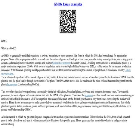 GMOs Essay Examples | PPT