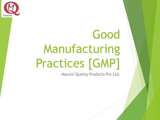 GMP Training | PPT | Manufacturing Industry | Industries