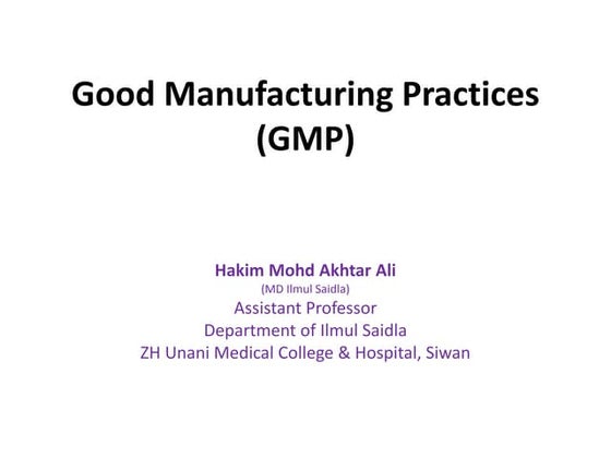 Schedule T Good Manufacturing Practice Indian systems of Medicine | PDF | Pharmaceutical ...