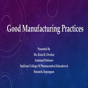 Good Manufacturing Practice (GMP) | PDF