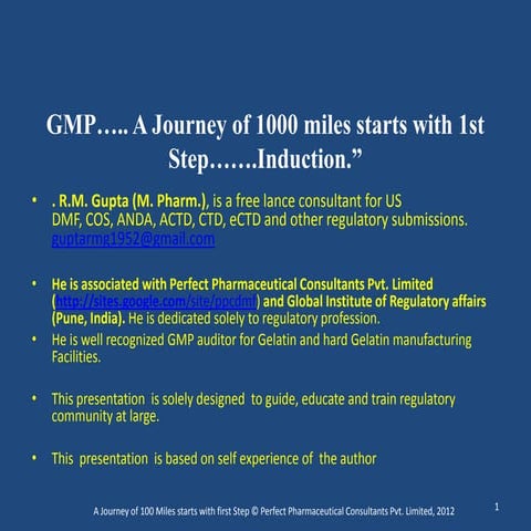 Gmp..journey of 1000 miles.. starts from first step 1.1 | PPT