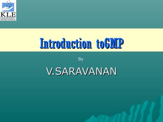 GMP Introduction | PPT