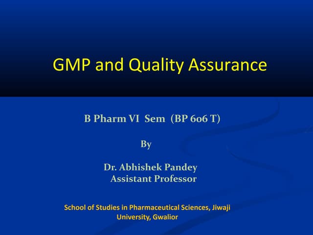 Gmp & c gmp considerations training questionary | DOC