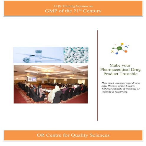 Training on "GMP of the 21st Century" | PDF | Pharmaceutical Industry ...