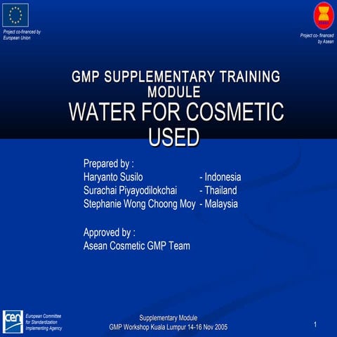 Gmp supplementary water | PPT