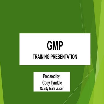 Good Manufacturing Practices in Food Processing | PPTX