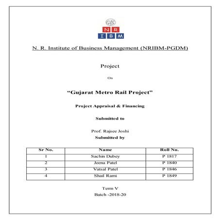 “Gujarat Metro Rail Project” | DOCX