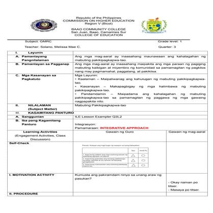 Detailed Lesson Plan in GMRC Grade 1 - MATATAG | DOCX