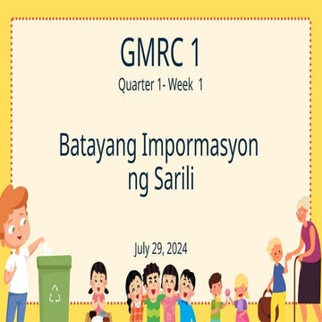 GMRC GRADE 1 CURRICULUM GUIDE RESOURCES NEEDED PPT WEEK 1 QUARTER 3 | PPTX