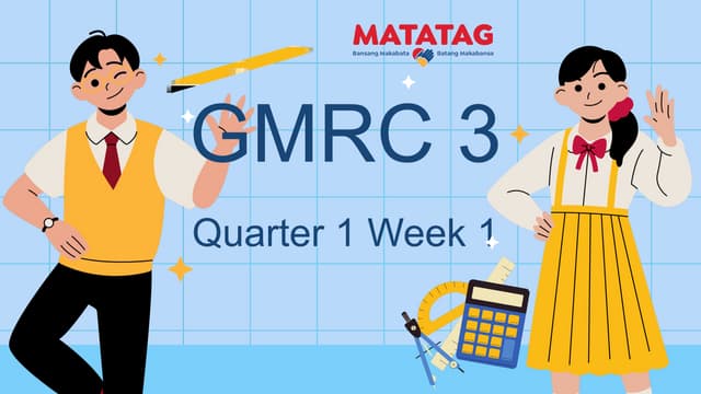 GMRC and VE Q1 lessons for grade 3 learners | PPTX