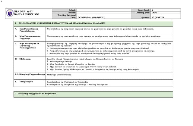 DLL Makabansa Quarter 2 Week 3............. | DOCX