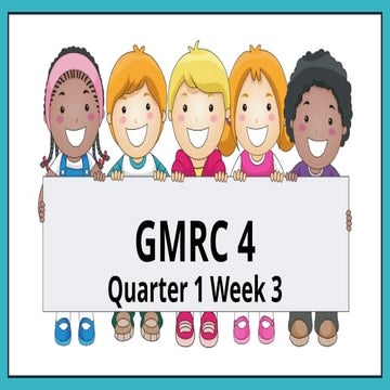 GMRC GRADE 1 CURRICULUM GUIDE RESOURCES NEEDED PPT WEEK 1 QUARTER 3 | PPTX
