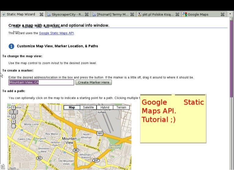 Google Static Maps API. Tutorial