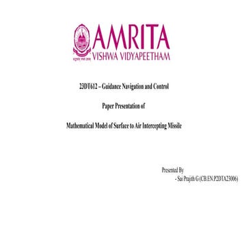 Guidance Navigation Control Paper Work-1 | PPTX