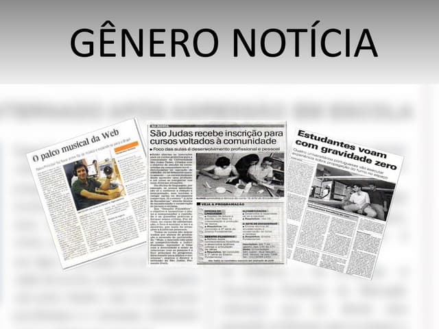 Atividade com o gênero textual NOTÍCIA.