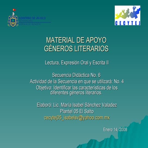 Los géneros literarios | DOCX