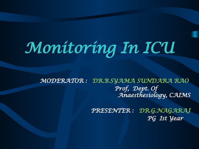 Icu monitoring | PPTX | Heart and Cardiovascular Diseases | Diseases ...