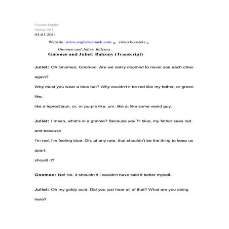 Gnomeo and juliet (b) | DOC | Comedy | Genres