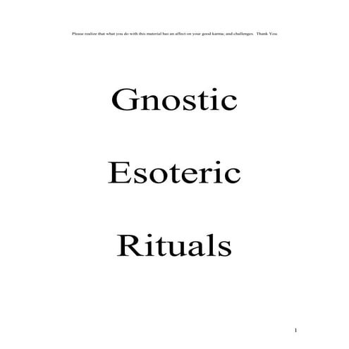 Liturgia Gnóstica em Inglês - Gnostic Esoteric Rituals | PDF ...
