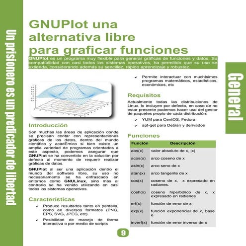 GNUPlot una alternativa libre para graficar funciones | PDF