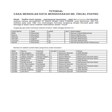 Tutorial Microsoft Visual FoxPro 9.0 | PDF