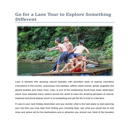 Go for a laos tour to explore something different | PDF