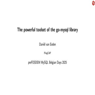 The powerful toolset of the go-mysql library | PDF
