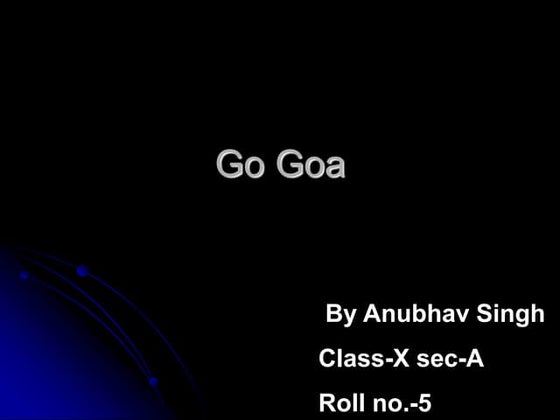 Presentation on Goa | PPT