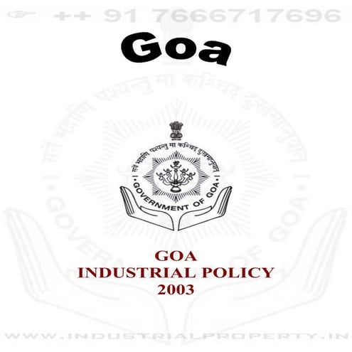 Goa Industrial. policy 2003 | PDF