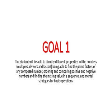 Goal 1 ppt for class | PPT
