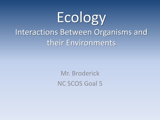 Ecology ppt | PPT