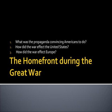 Goal #8 the homefront during the great war-1 | PPT | Death, Injury, or ...