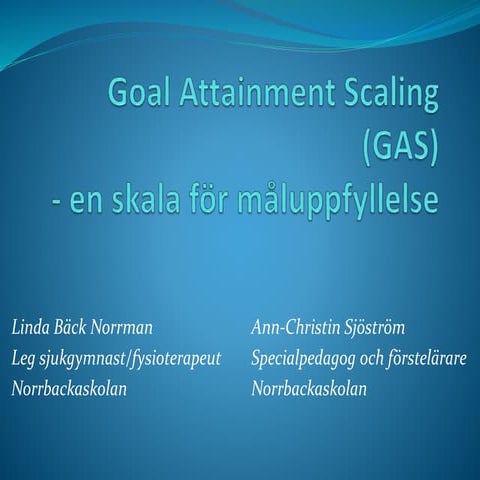 Goal attainment scaling | PPTX